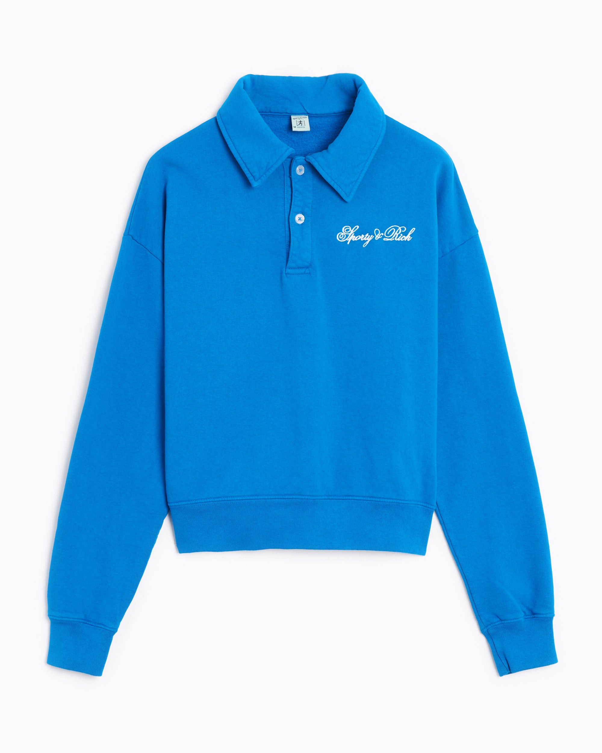 Sporty & Rich Cursive Logo Embroidered Women's Polo Sweatshirt Polo vo