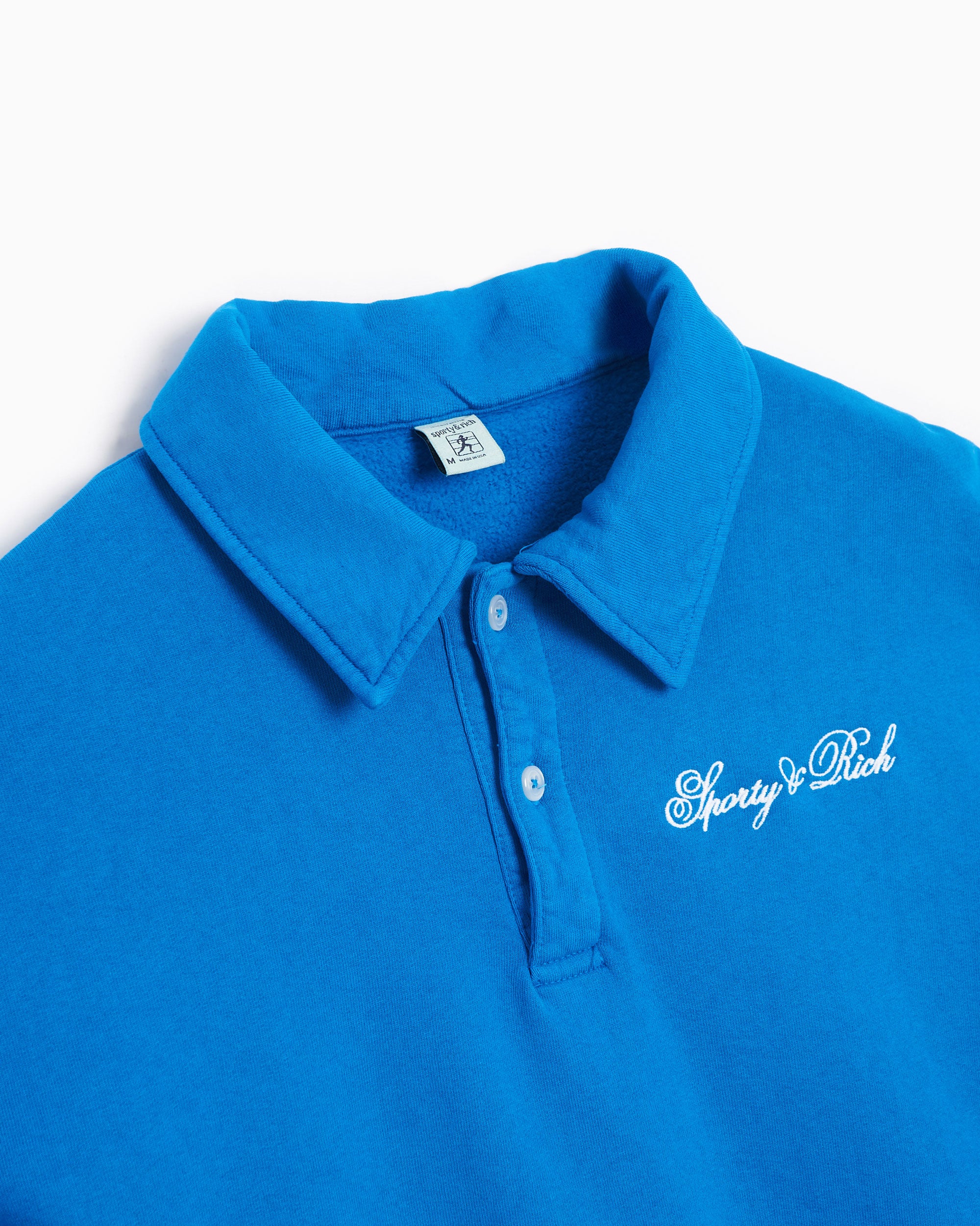 Sporty & Rich Cursive Logo Embroidered Women's Polo Sweatshirt Polo vo